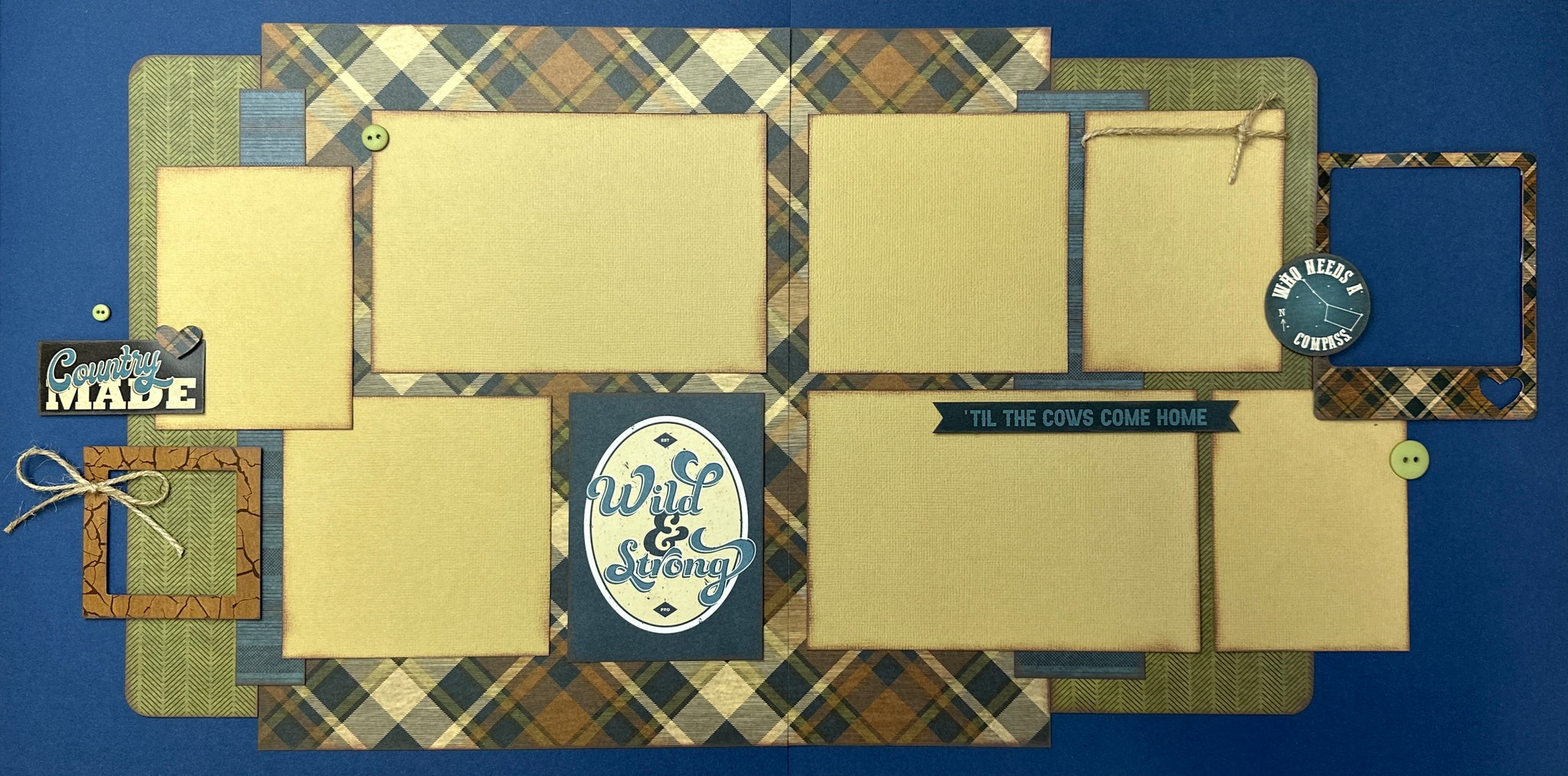 Wild And Strong - Country Made, Outdoor Themed 2 page Scrapbooking Lay ...