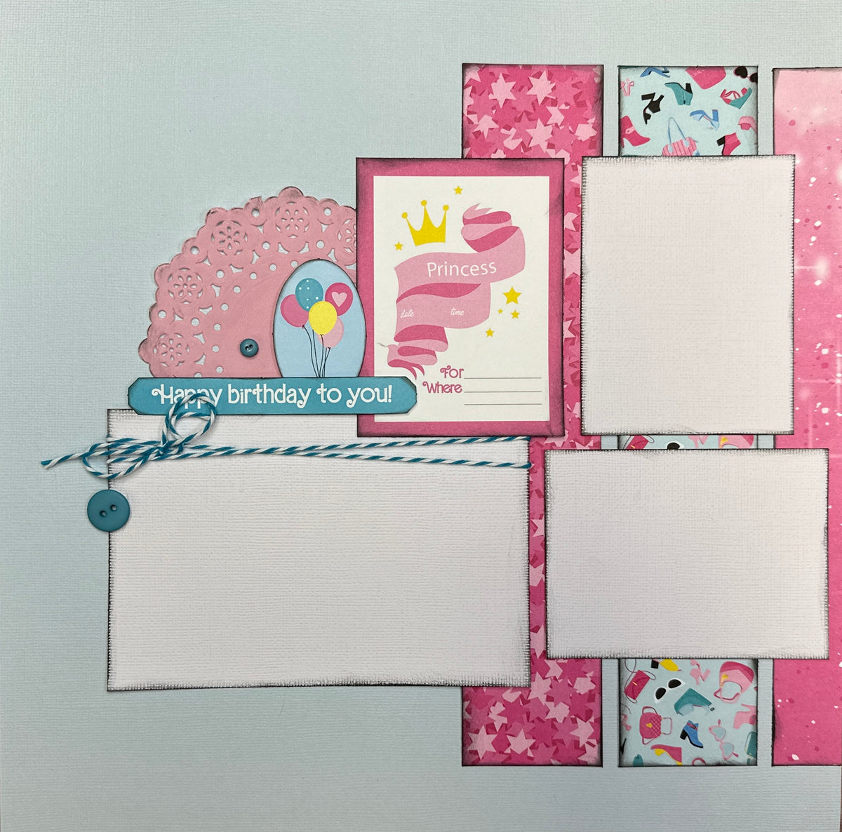 Peace, Love And Lipgloss, Barbie Inspired Themed 2 page Scrapbooking L ...