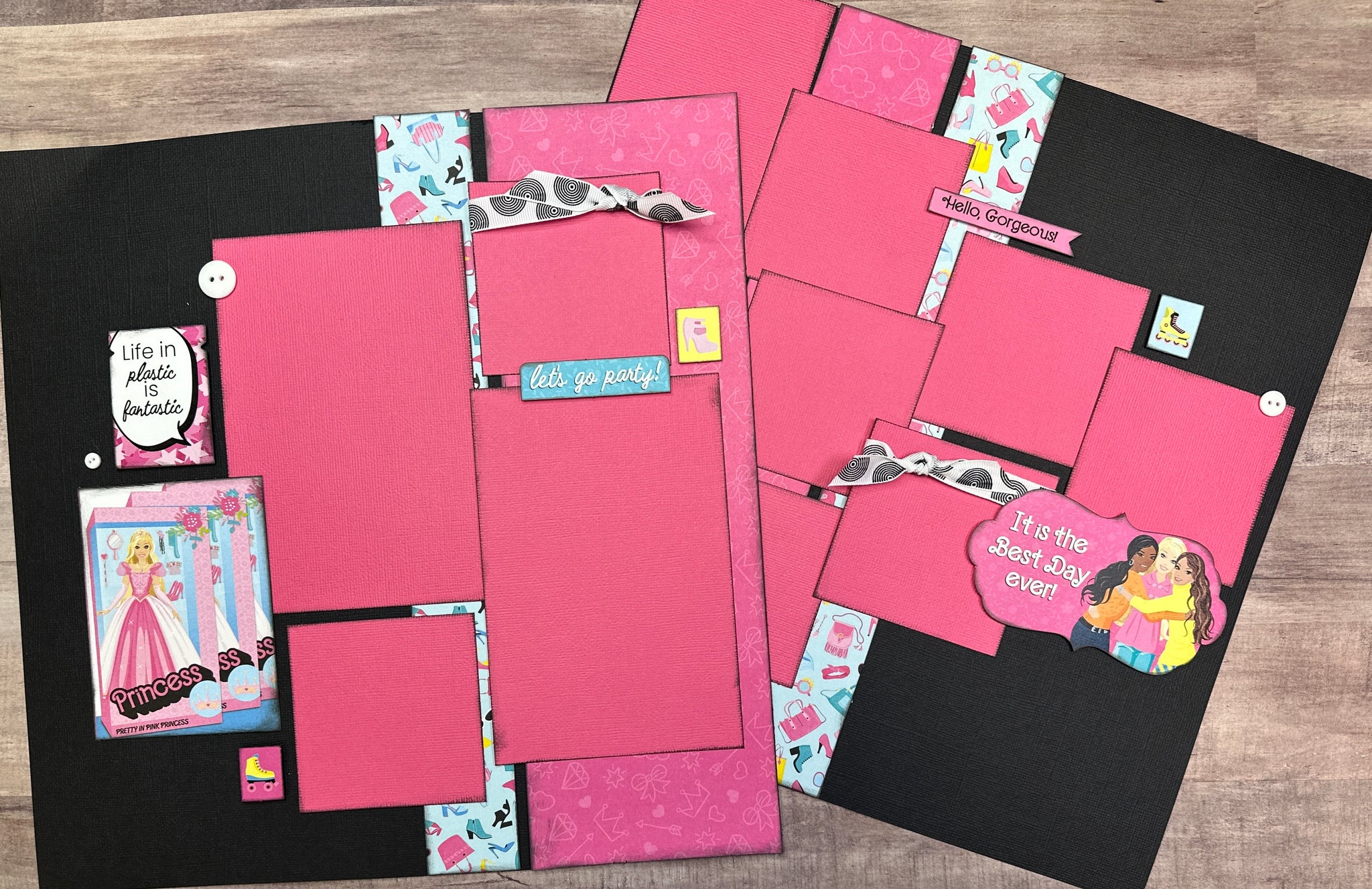 It Is The Best Day Ever, Barbie Inspired Themed 2 page Scrapbooking La ...
