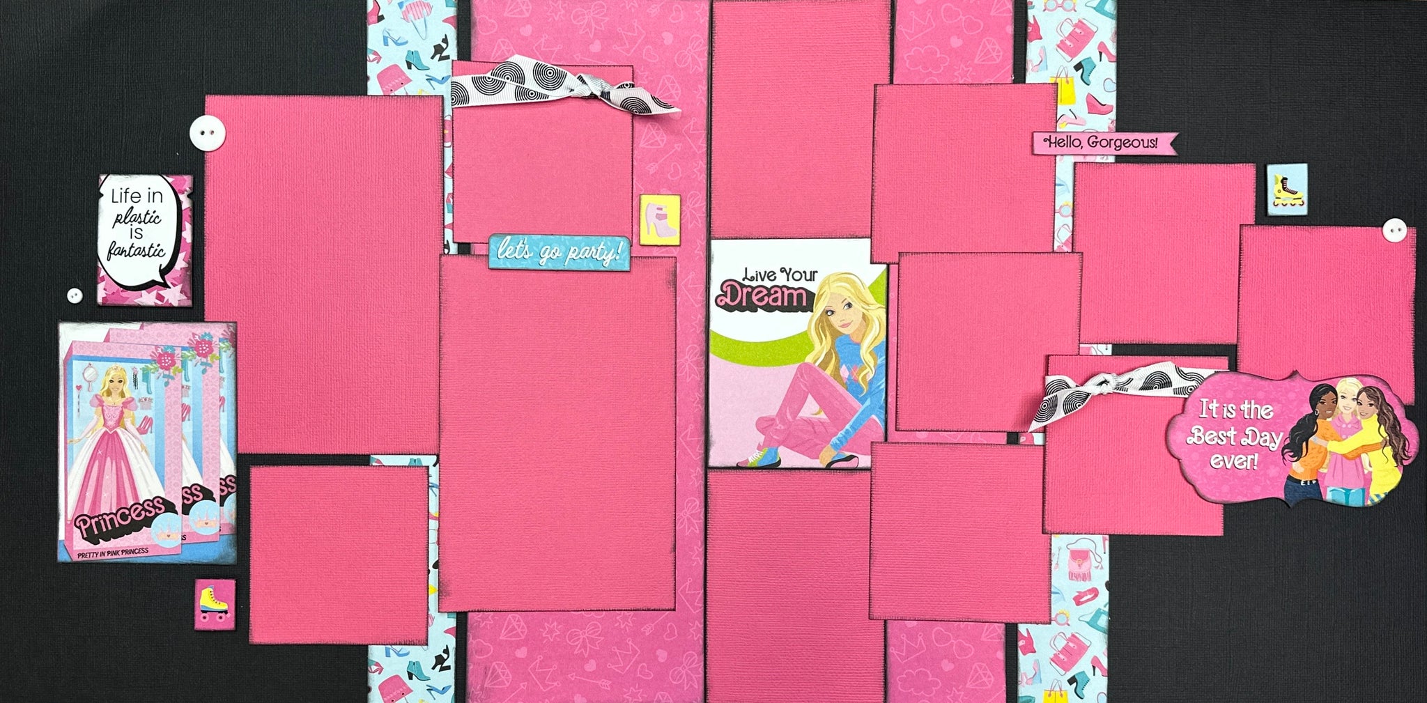 It Is The Best Day Ever, Barbie Inspired Themed 2 page Scrapbooking La ...