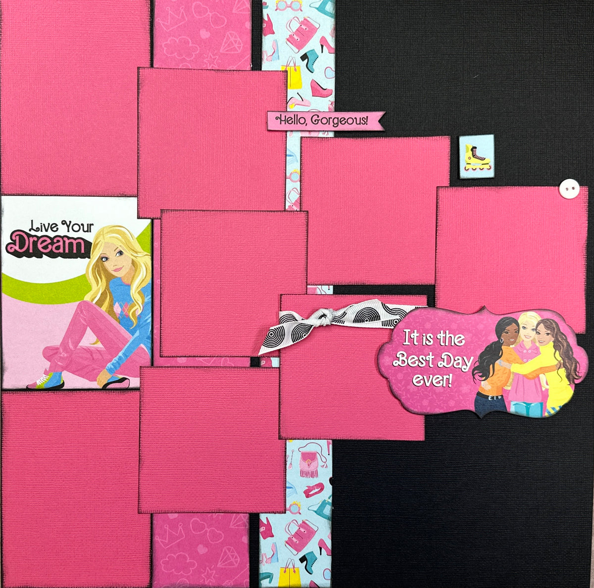 It Is The Best Day Ever, Barbie Inspired Themed 2 page Scrapbooking La ...