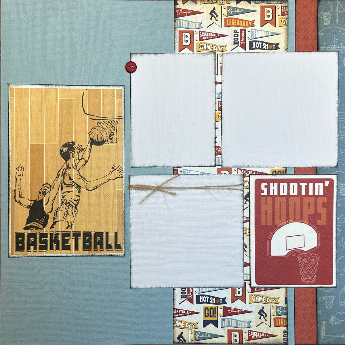 Basketball - Shootin' Hoops, Basketball Themed 2 page Scrapbooking lay ...