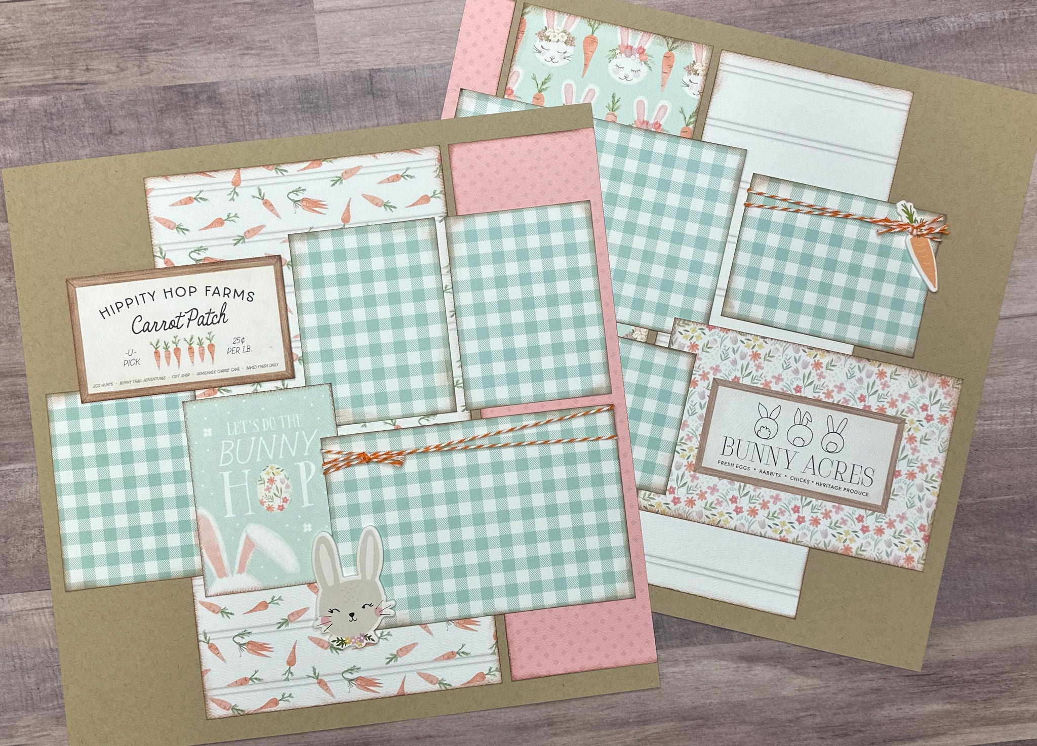Hippity Hop Farms, Easter/Spring themed 2 Page Scrapbooking Layout Kit ...