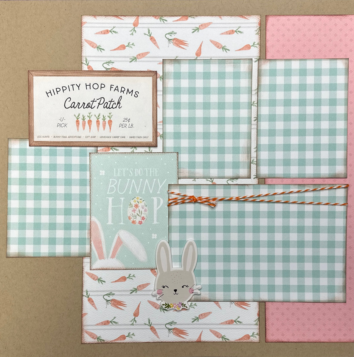 Hippity Hop Farms, Easter/Spring themed 2 Page Scrapbooking Layout Kit – Crop-A-Latte