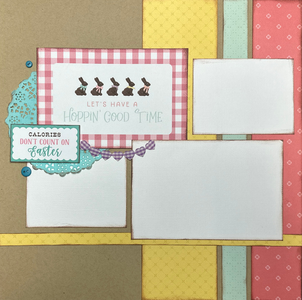 Let's Have A Hoppin' Good Time, Easter/Spring themed 2 Page Scrapbooki ...