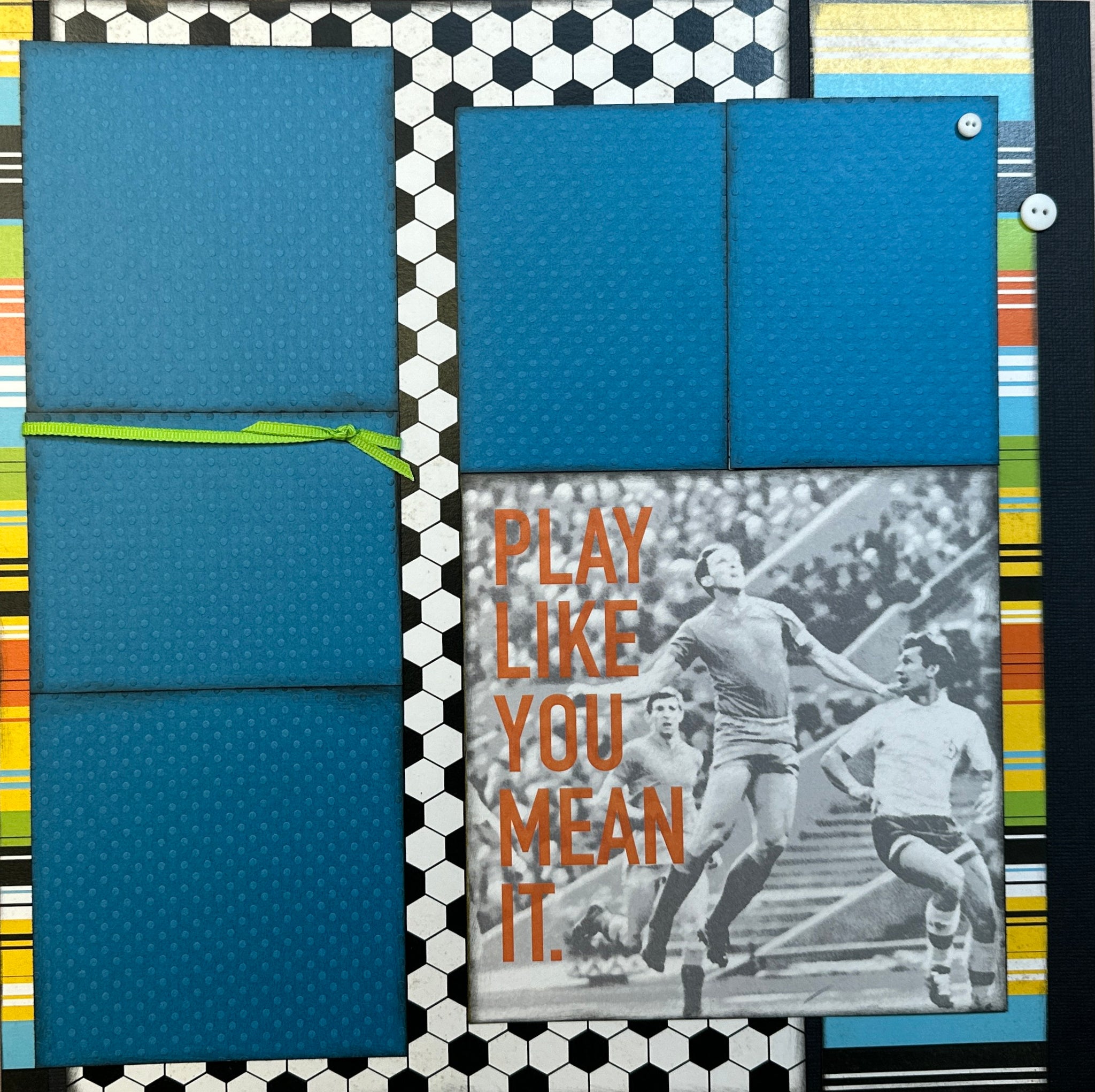 Soccer - Play The Game, Soccer themed 2 Page Scrapbooking Layout Kit ...