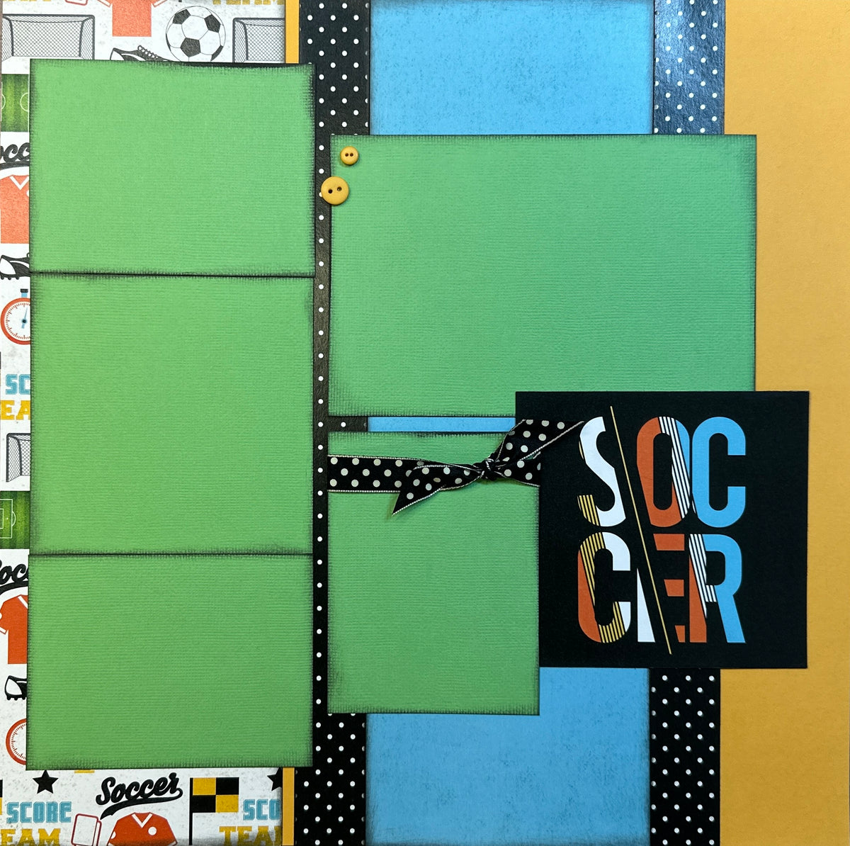 Soccer - Score/Team/Goal, Soccer themed 2 Page Scrapbooking Layout Kit ...
