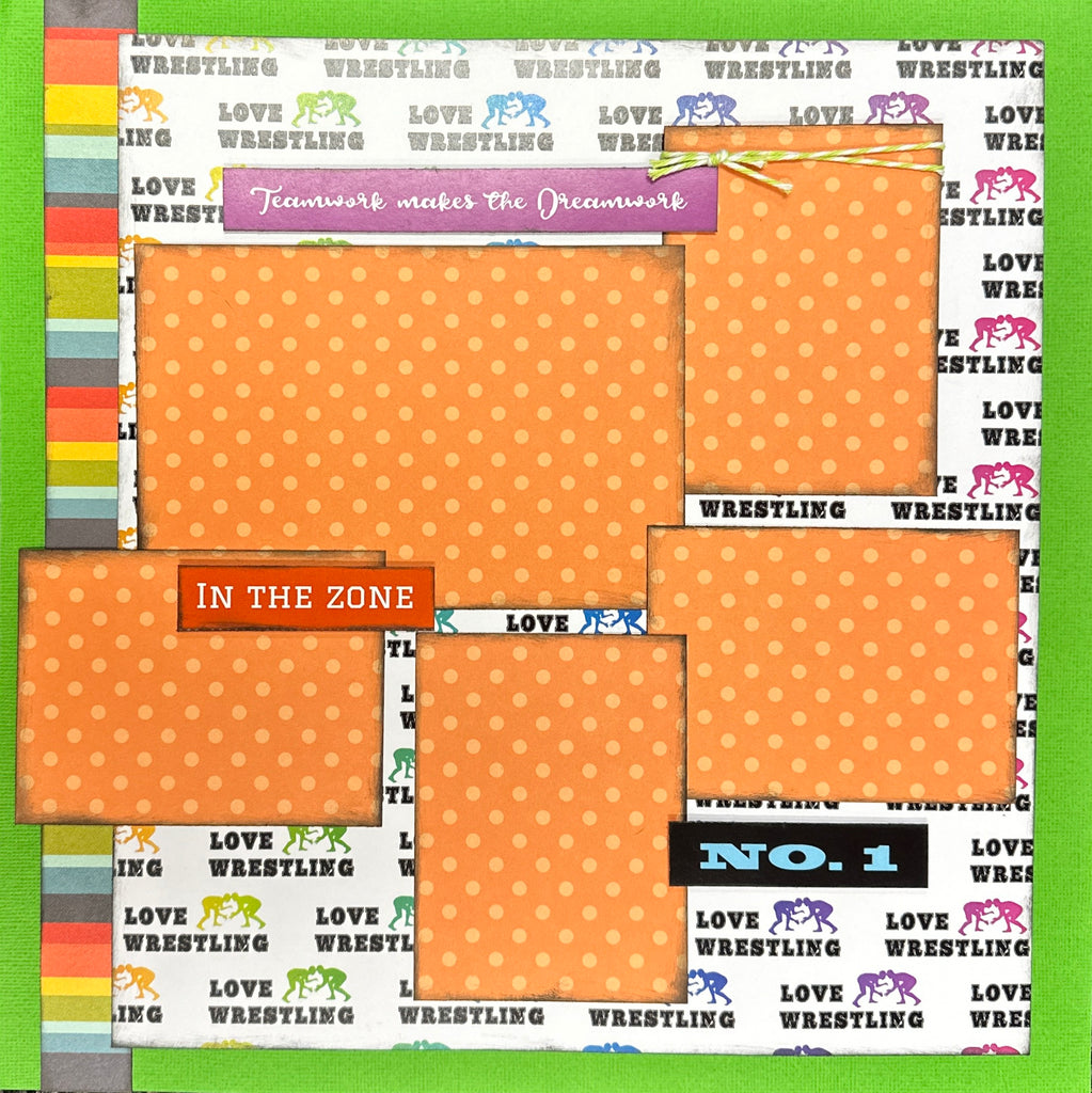 All Geared Up - Wrestling, Wrestling themed 2 Page Scrapbooking Layout ...