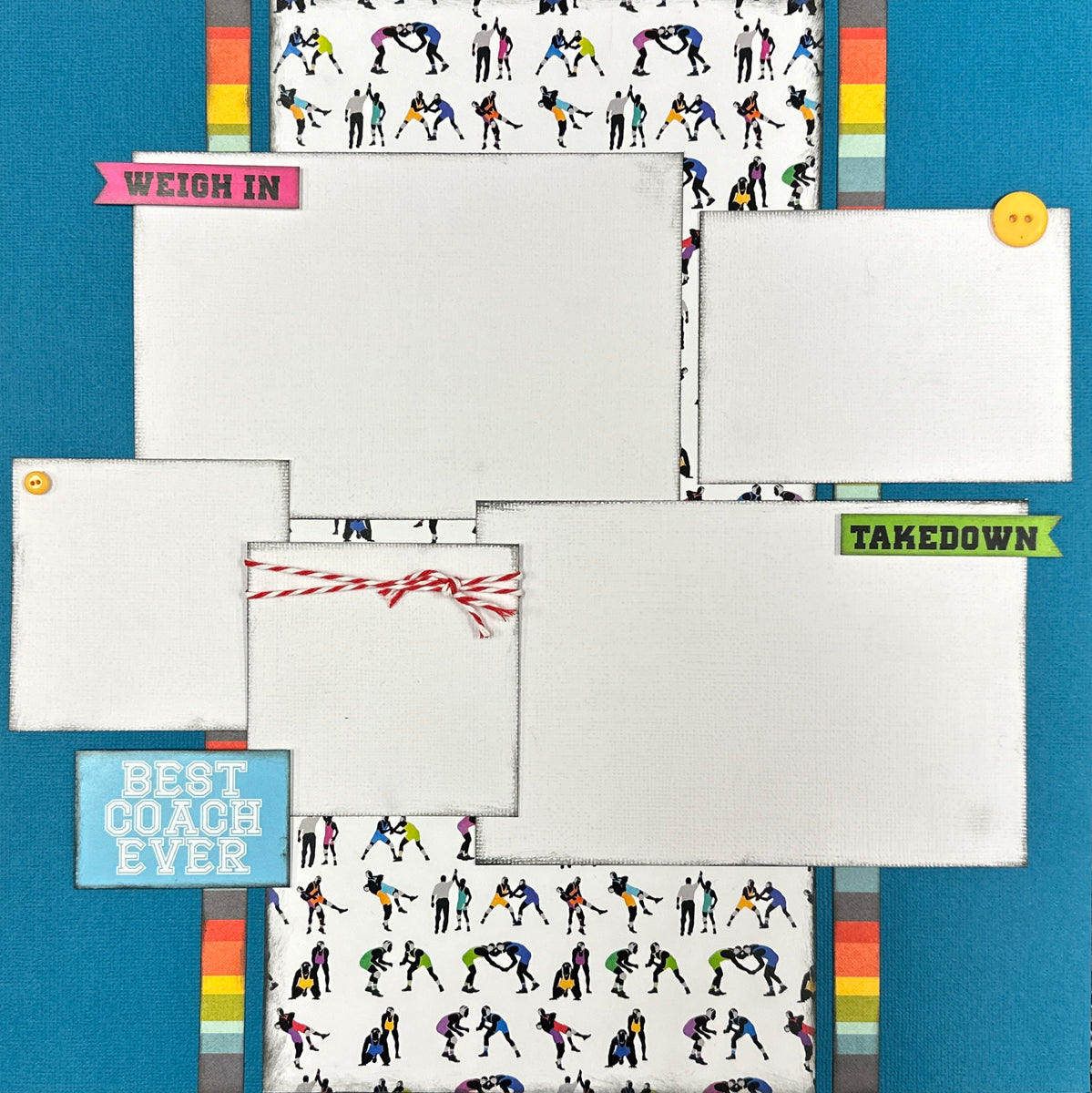 Pin to Win - Wrestling, Wrestling themed 2 Page Scrapbooking Layout Ki ...