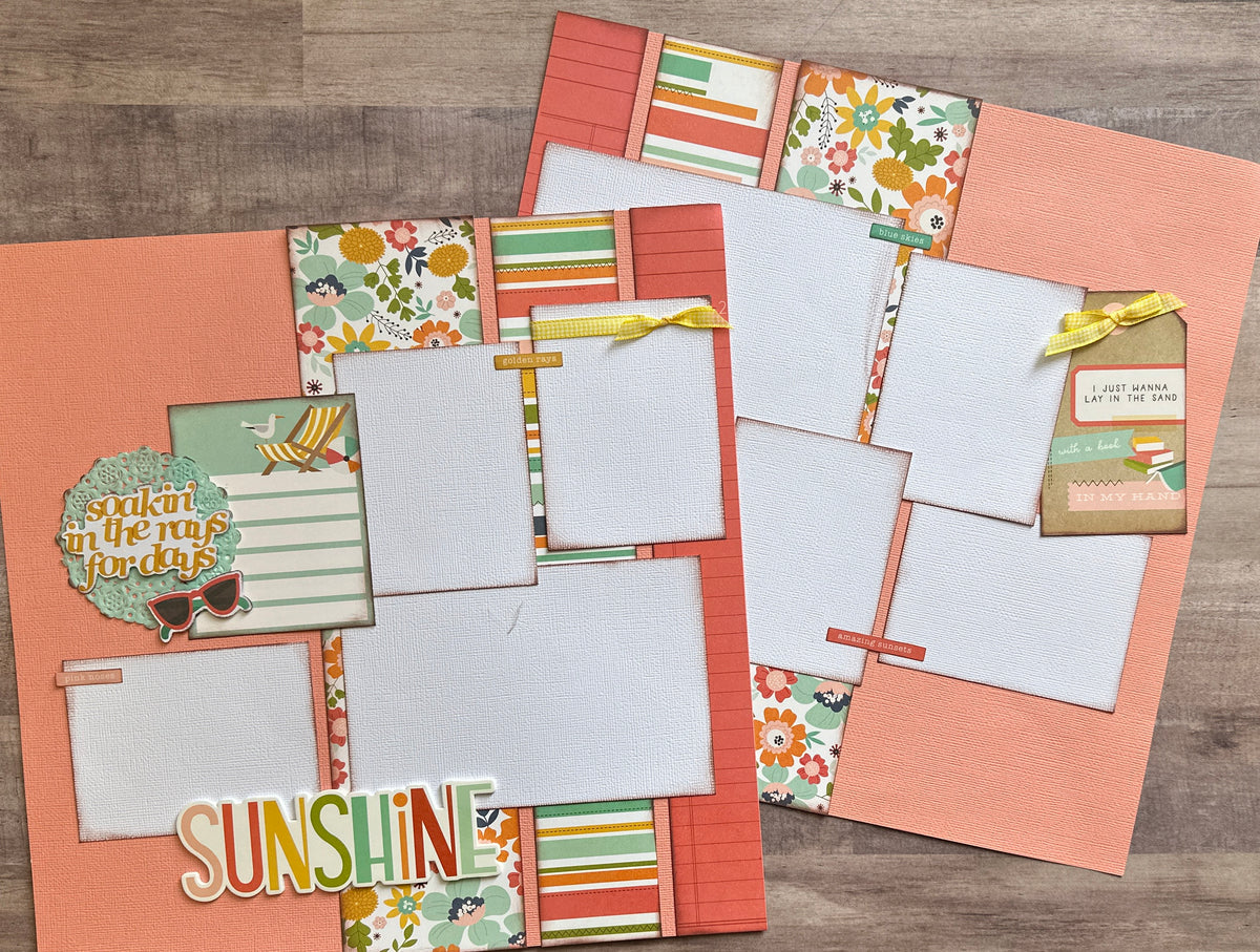 Sunshine Soakin' In The Rays For Days, Summer themed 2 Page Scrapbooki ...