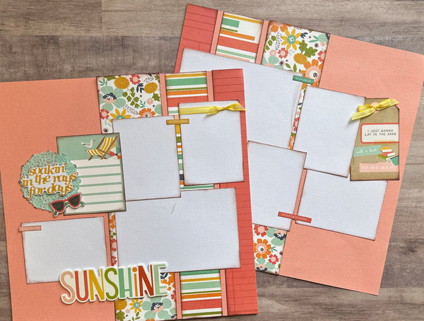 Sunshine Soakin' In The Rays For Days, Summer themed 2 Page Scrapbooki ...
