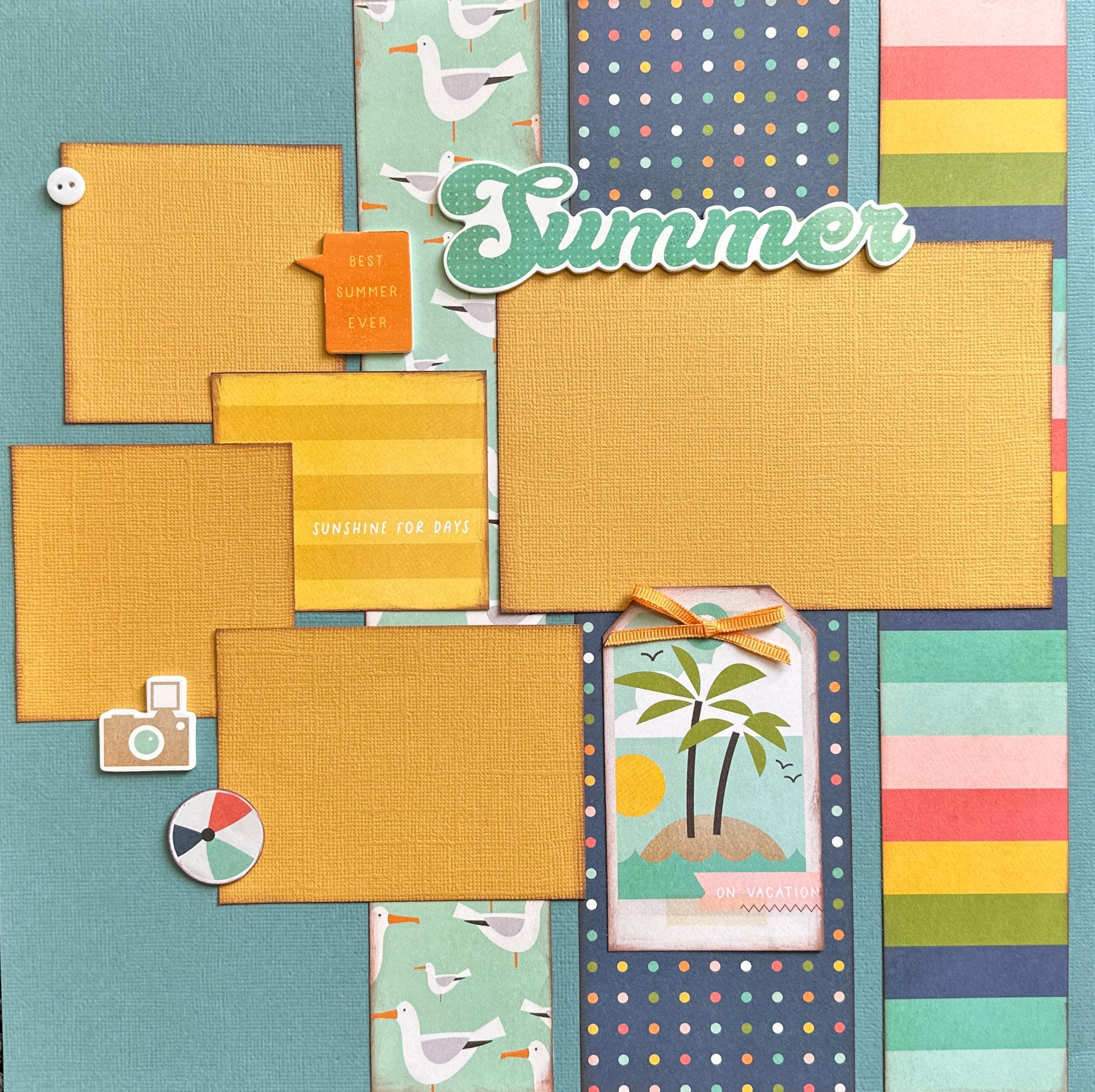 Sunshine For Days - Summer, Summer themed 2 Page Scrapbooking Layout K ...