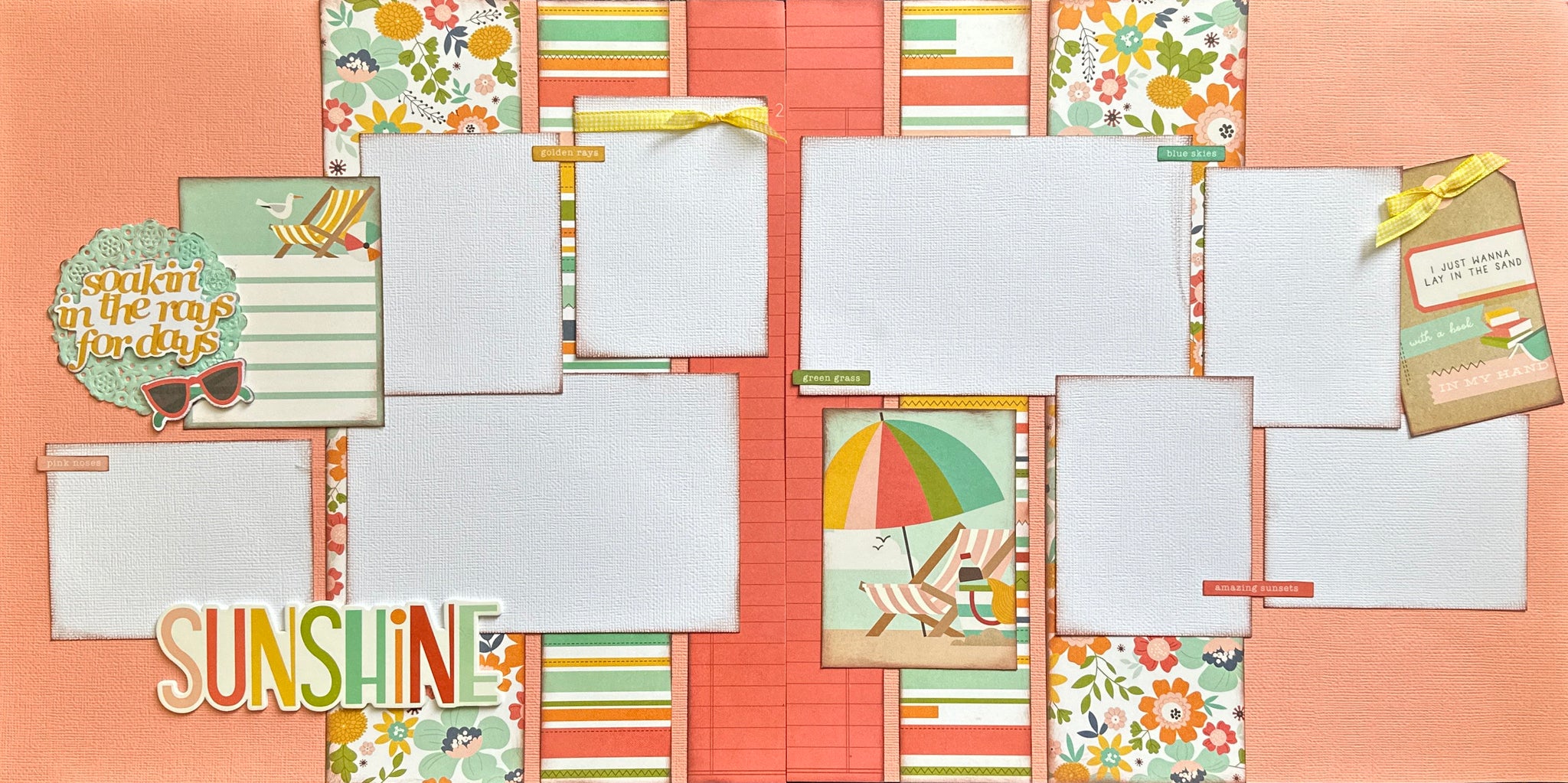 Sunshine Soakin' In The Rays For Days, Summer themed 2 Page Scrapbooki ...
