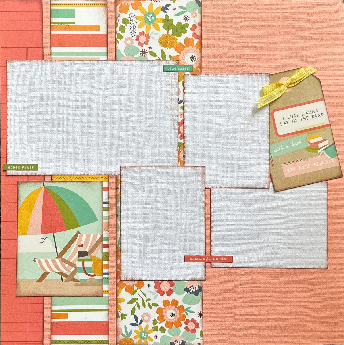 Sunshine Soakin' In The Rays For Days, Summer themed 2 Page Scrapbooki ...