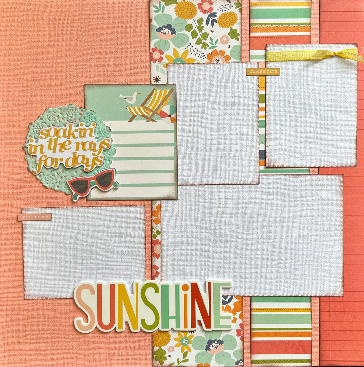 Sunshine Soakin' In The Rays For Days, Summer themed 2 Page Scrapbooki ...