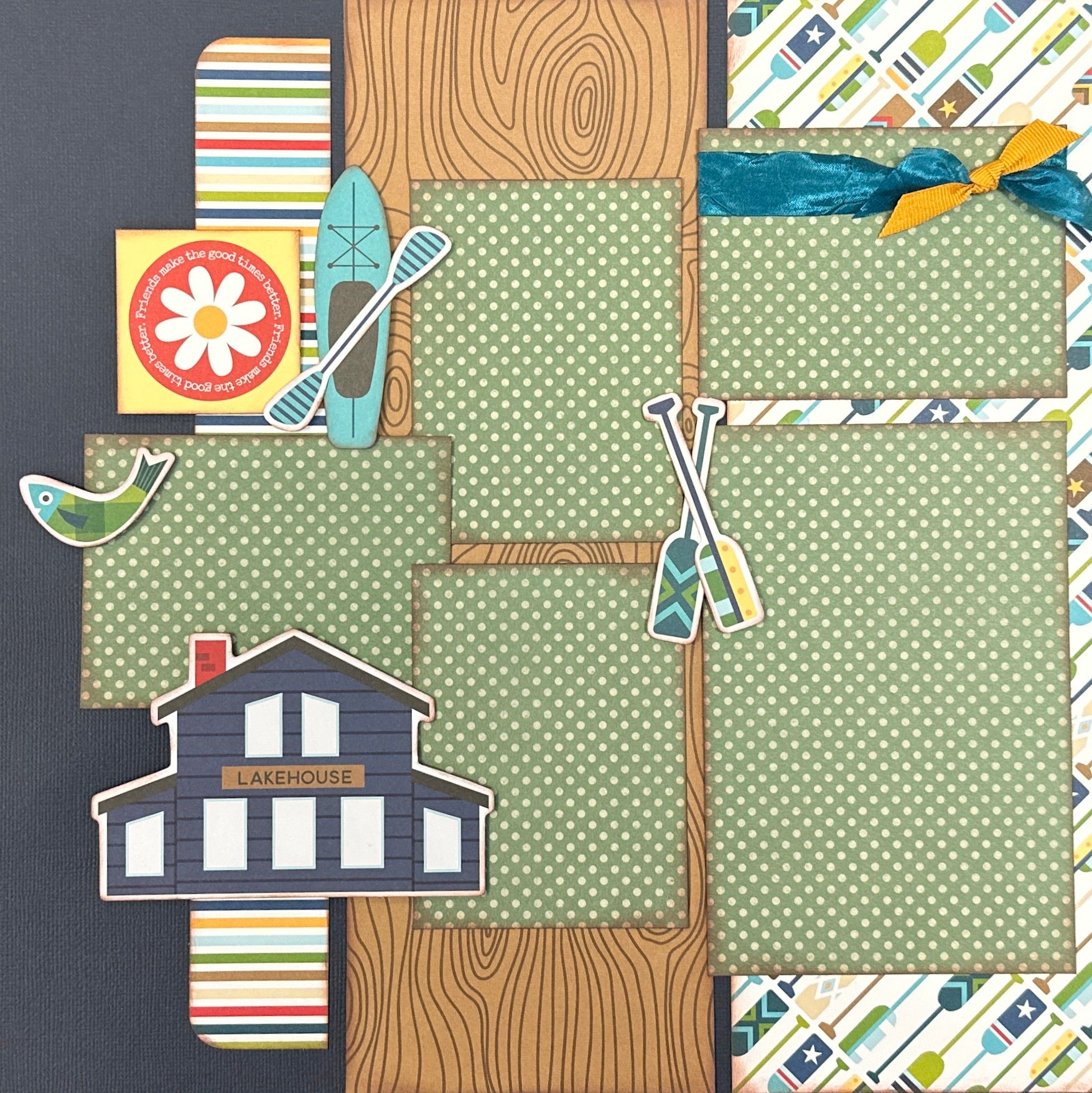 You're A Great Catch, Lake themed 2 page DIY Scrapbooking Layout Kit, – Crop-A-Latte