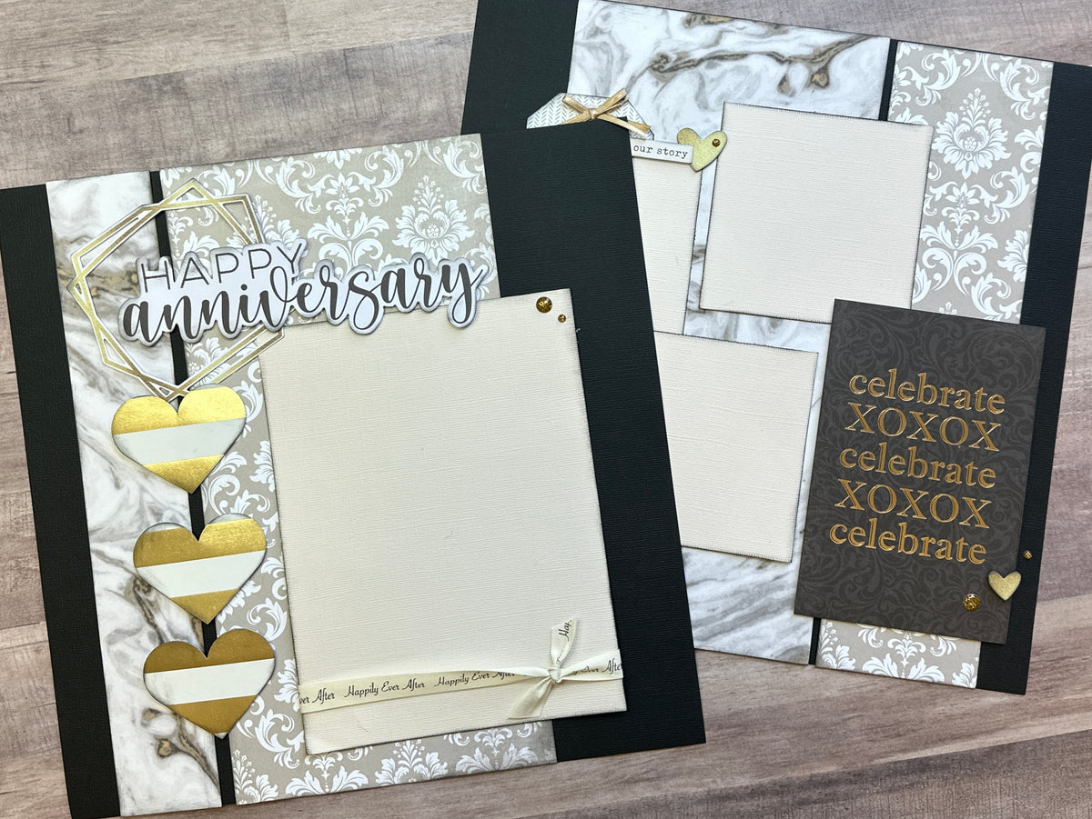 Happy Anniversary, Anniversary Themed 2 Page Scrapbooking Layout Kit ...