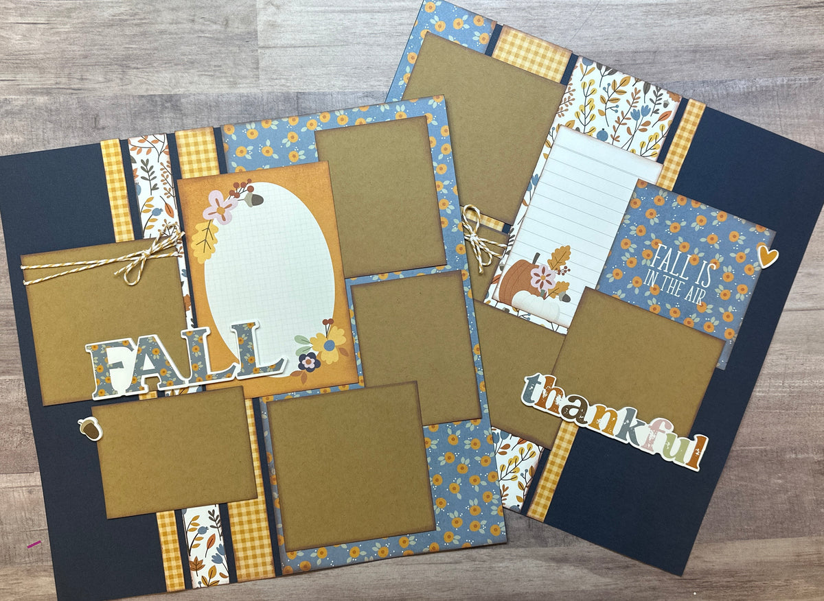 Fall Is In The Air, Fall Themed 2 Page Scrapbooking Layout Kit, fall d ...