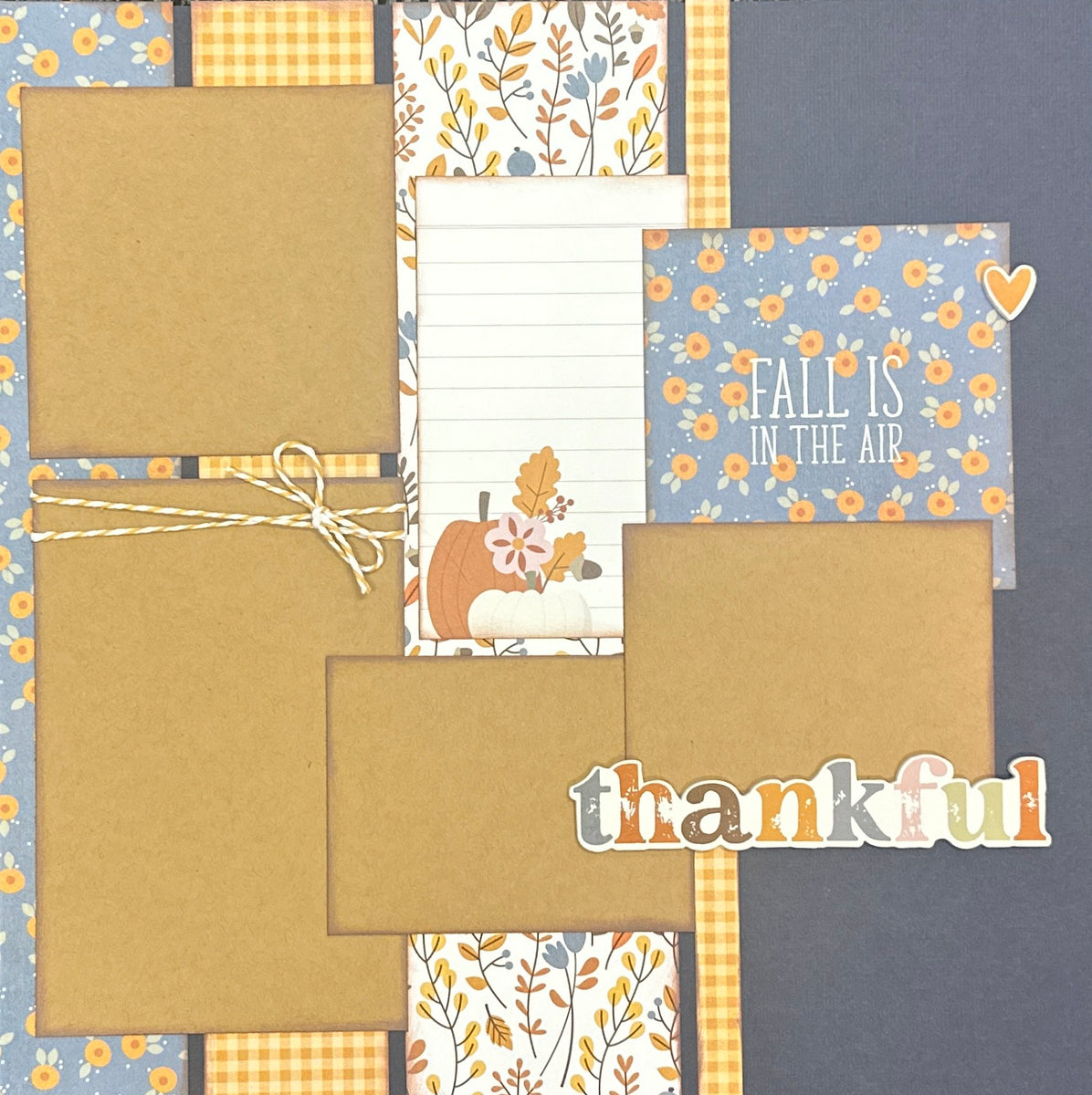 Fall Is In The Air, Fall Themed 2 Page Scrapbooking Layout Kit, fall d ...