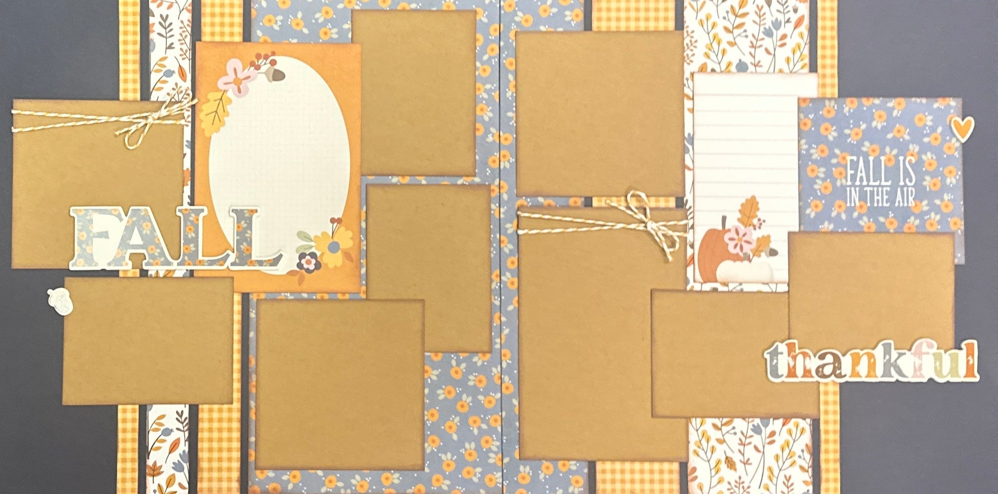 Fall Is In The Air, Fall Themed 2 Page Scrapbooking Layout Kit, fall d ...