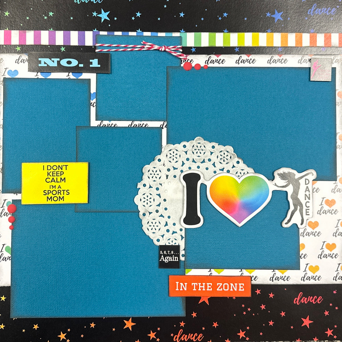 Team Dance, Dance Themed DIY Scrapbooking Kit, 2 page Scrapbooking Lay ...