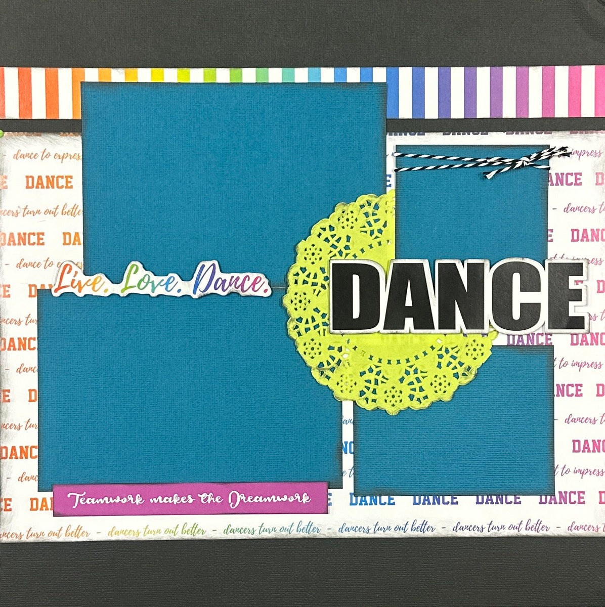 Dancing Makes Me Happy, Dance Themed DIY Scrapbooking Kit, 2 page Scra ...