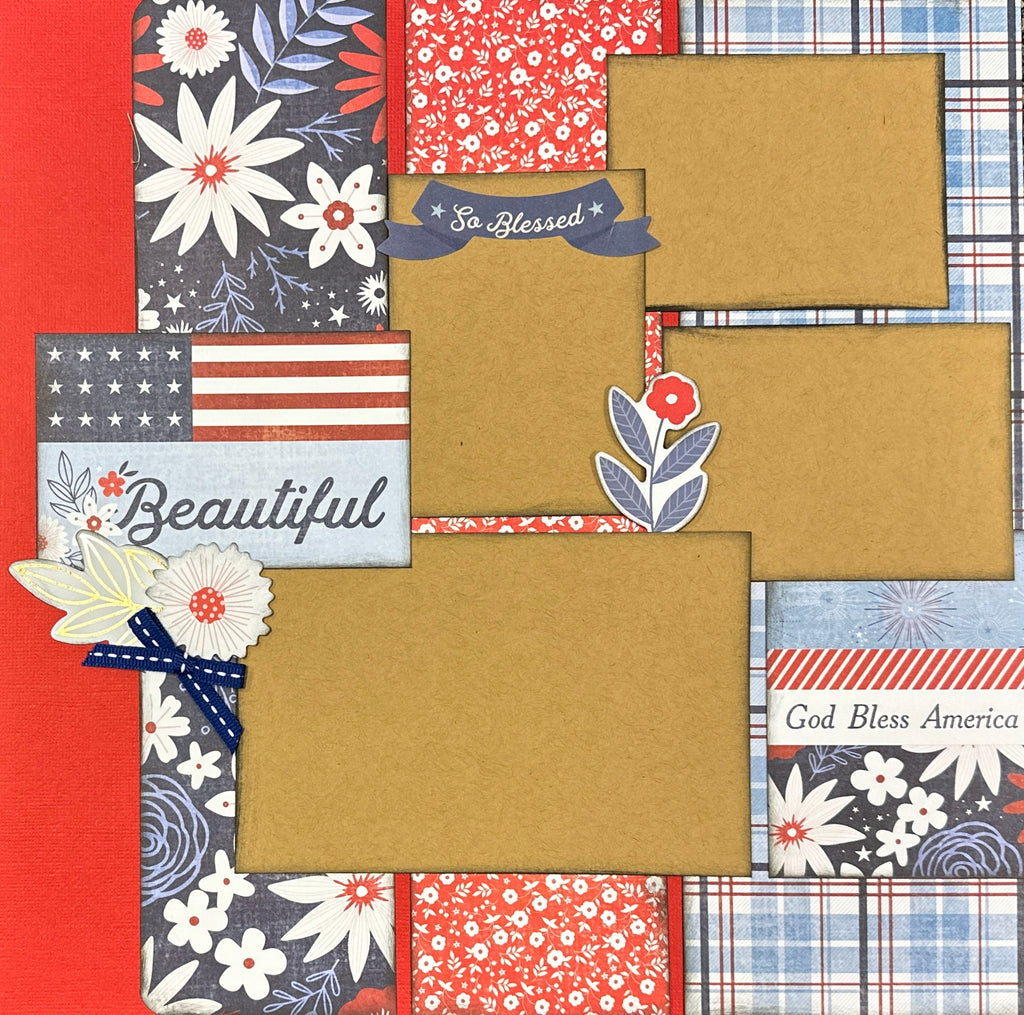 Beautiful - God Bless America, Americana themed 2 Page Scrapbooking La ...