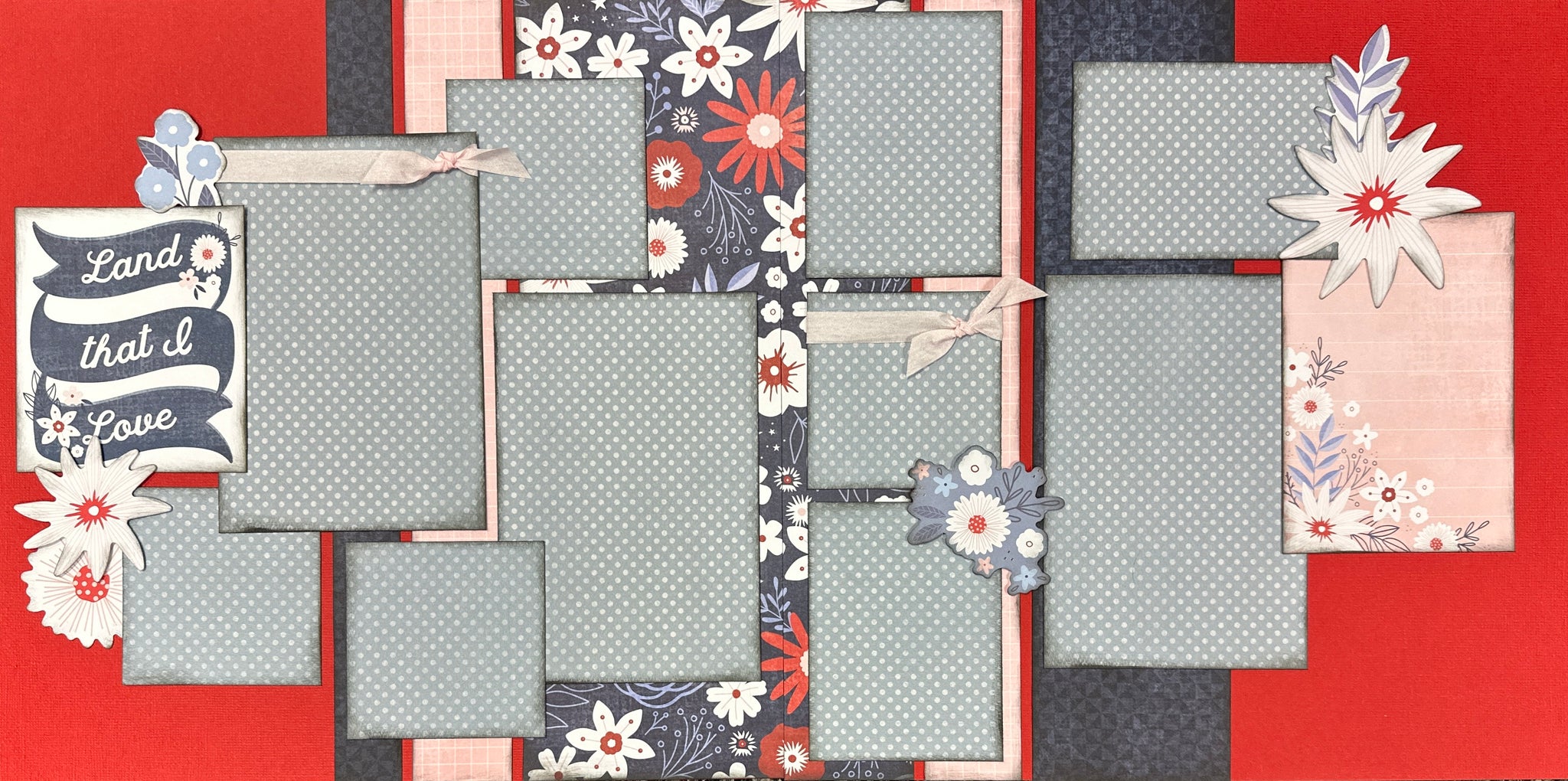 Land That I Love, Americana themed 2 Page Scrapbooking Layout Kit, Fou ...