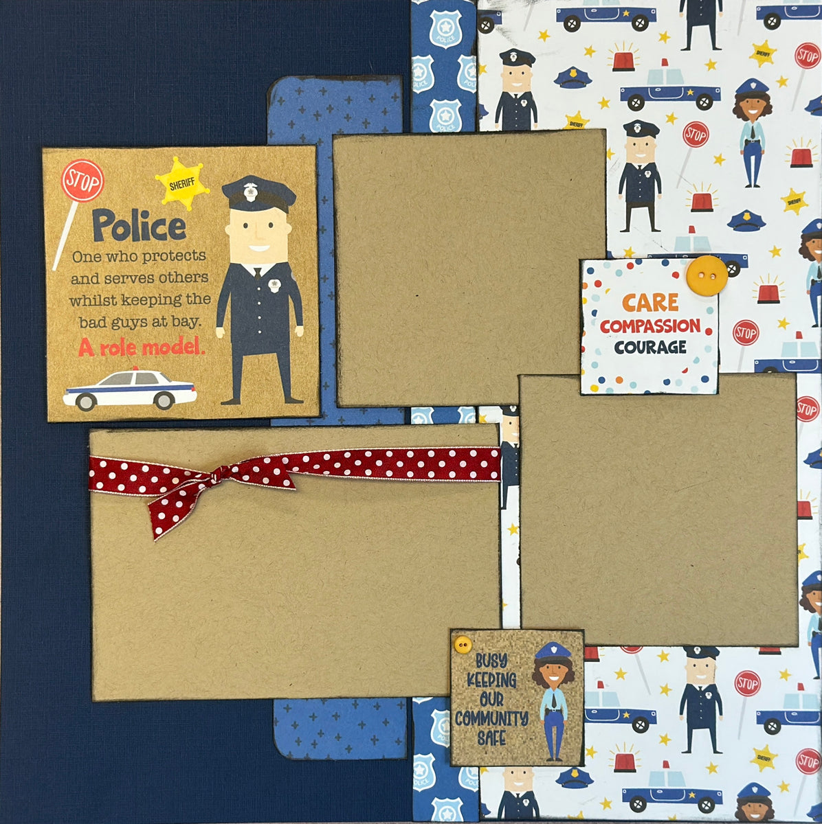 Police - Protect And Serve Scrapbooking Kit, Police DIY 2 Page Scrapbo ...